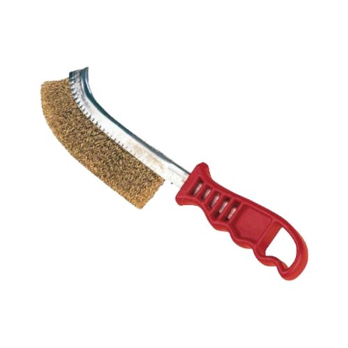 WIRE HAND BRUSH ONE ROW BRASS- RED HANDLE – Sealtite International Pty ...